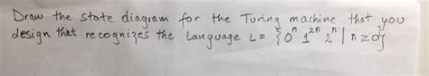 Solved Draw The State Diagram For The Turing Machine That Chegg