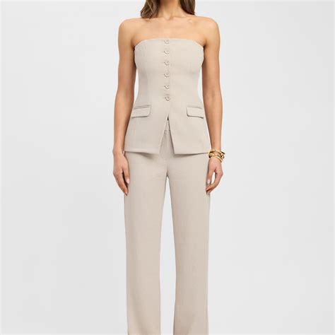 Oyster Strapless Button Top KookaÏ Australia