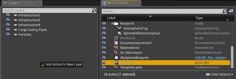 layers panel user guide unreal engine 4 27 documentation