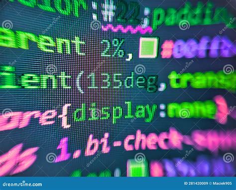 Web Site Codes On Computer Monitor Web Development Concept Big Data And Internet Of Things