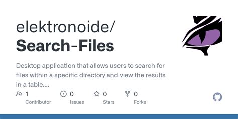 Github Elektronoidesearch Files Desktop Application That Allows