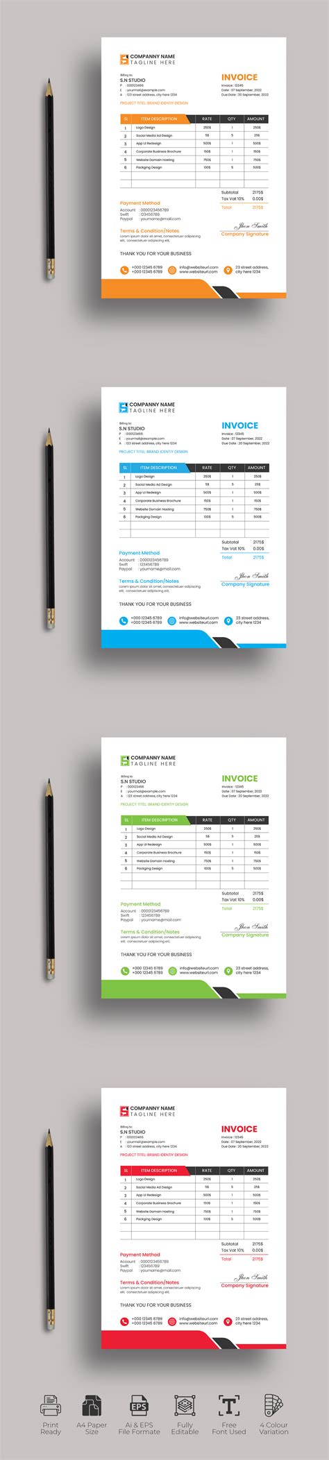 Invoice Design Behance