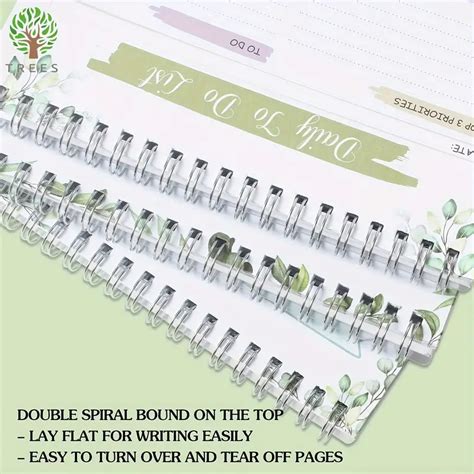 날짜 없는 일일 및 주간 계획 패드 시간별 일정 할 일 목록 작업 추적기 영어 스파이럴 플래너 프리미엄 두꺼 Temu