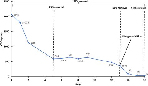 COD Removal Efficiency Of The Preliminary Batch Cultivation Experiment Download Scientific