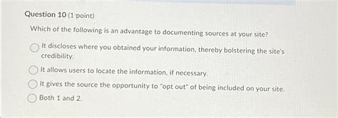 Solved Question 10 1 ﻿point Which Of The Following Is An