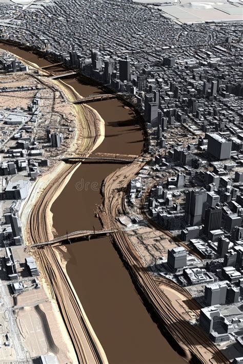 Satellite Scan Model Of An Urban River With Gis And Lidar Data