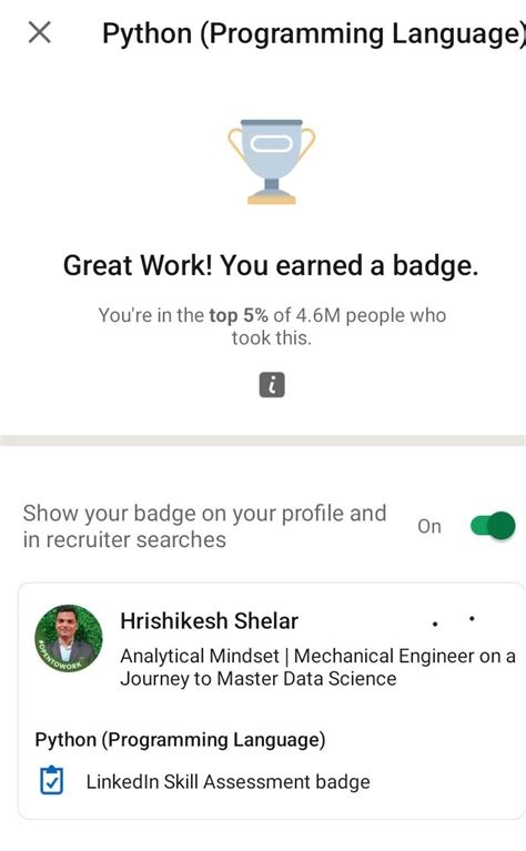 Hrishikesh Shelar On Linkedin Pythonskills Linkedinbadge