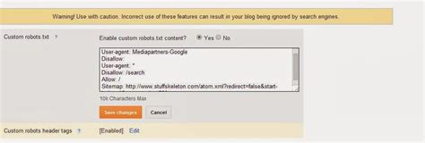 how to add and enable custom robots txt file in blogger