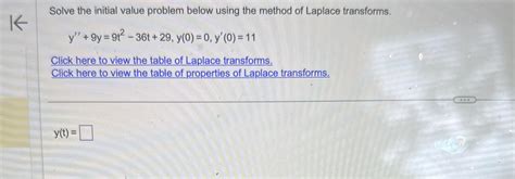 Solved Solve The Initial Value Problem Below Using The