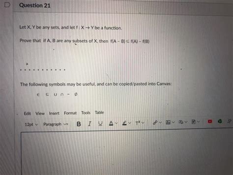 solved question 21 let x y be any sets and let f xy be a
