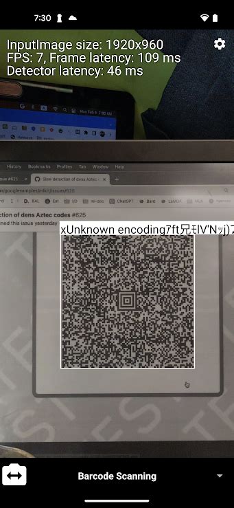 Slow Detection Of Dens Aztec Codes Issue 625 Googlesamples Mlkit