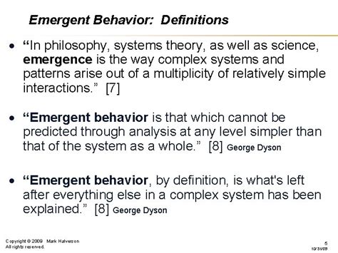 From The Complex Systems Engineering Series Emergent Behavior