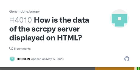 How Is The Data Of The Scrcpy Server Displayed On Html · Issue 4010