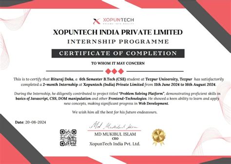 Rituraj Deka On Linkedin Internship Webdevelopment Javascript Frontenddevelopment