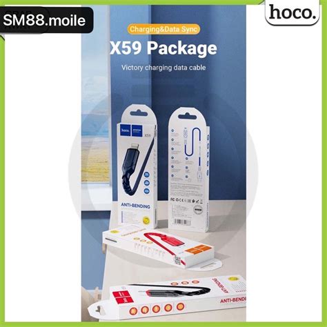 Hoco X59 สายชาร์จถักไนล่อน มีทุกหัว สำหรับ For Ios Micro Type C จ่ายไฟ 2 4a Max ป้องกันการ