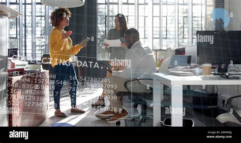 Graphs And Data Processing Over Diverse Colleagues Discussing At Casual
