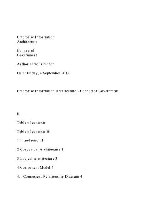 Enterprise Information Architecture Connected Governmedocx