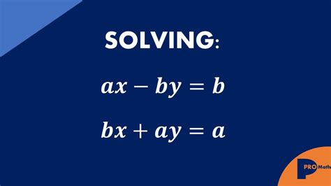 Solving Simultaneous Equations With Only Variables YouTube