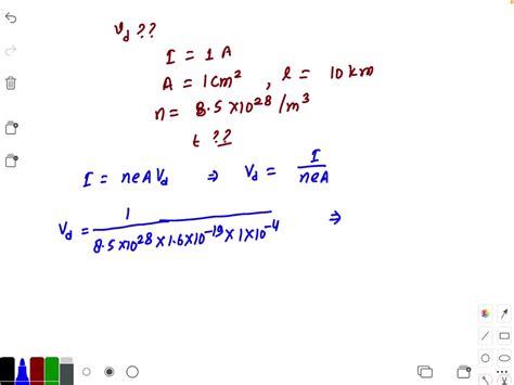 SOLVED Find The Velocity Of Charge Leading To A Current Which Flows In A Copper Conductor Of