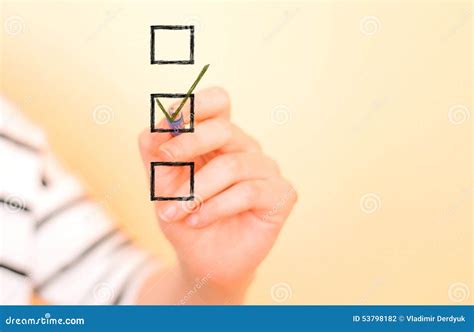 Hand Putting Check Mark With Pen Stock Photo Image Of Grade Excellence