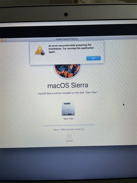 tried to format and reinstall it anew keep getting this error r macos