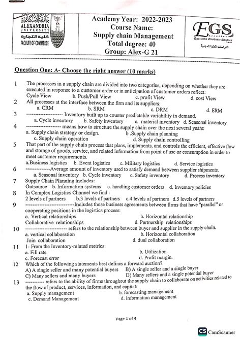 Solved Question One A ﻿choose The Right Answer 10
