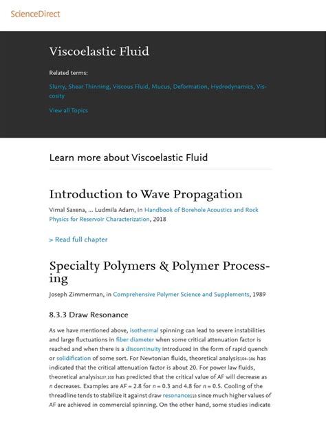 Viscoelastic Fluid Introduction To Wave Propagation Pdf Rheology Viscosity