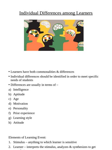 individual differences among learners pdf