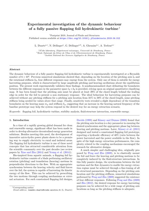 Pdf Experimental Investigation Of The Dynamic Behaviour Of A Fully