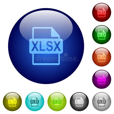 xlsx file format color glass buttons stock vector illustration of