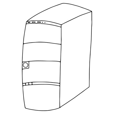 Doodle Vector Icon Of The System Unit Computer 11424996 Vector Art At Vecteezy