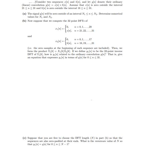 Solved Consider Two Sequences X N And H N And Let Y N