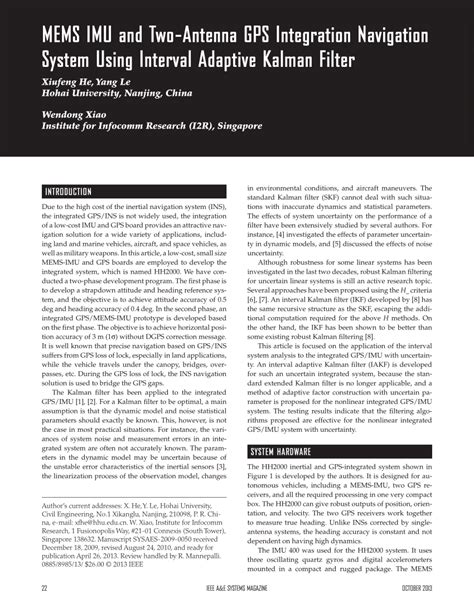 pdf mems imu and two antenna gps integration navigation system using