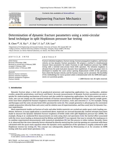 Determination Of Dynamic Fracture Parameters Using A Semi Circular Bend Technique In Split