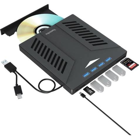 Lecteur Cd Dvd Externe Usb Typec Cd Dvd Rw Lecteur Optique Ultra Slim Drive Avec Ports
