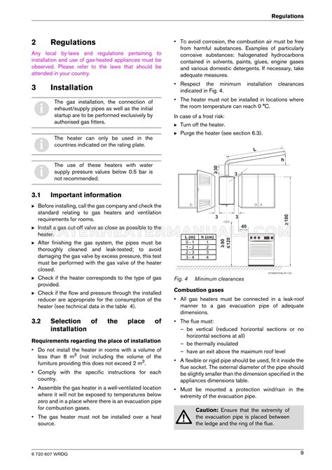 Bosch Wrd 18 Minimaxx Water Heater Installation Manual And Operating Instructions Water Heater