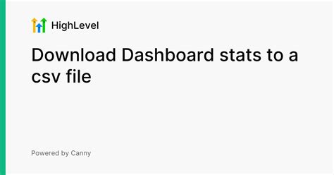 Download Dashboard Stats To A Csv File Voters Highlevel