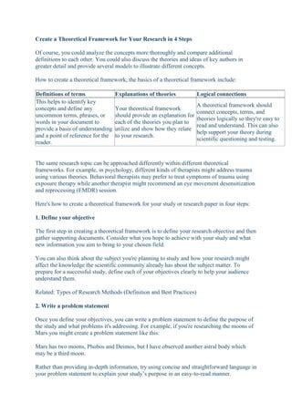 Example Of Theoretical Framework Docx