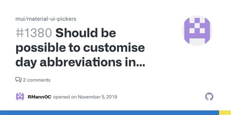 Should Be Possible To Customise Day Abbreviations In Dialog Header