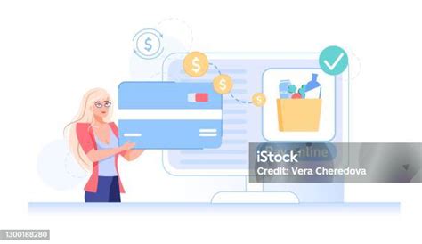 플랫 만화 캐릭터 전송 온라인 모바일 응용 프로그램을 사용 하 여 벡터 일러스트 개념 고객에 대한 스톡 벡터 아트 및 기타