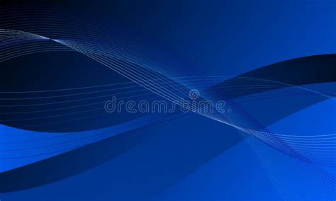 Blue Lines Wave Curves Smooth Gradient Abstract Background Stock Vector Illustration Of