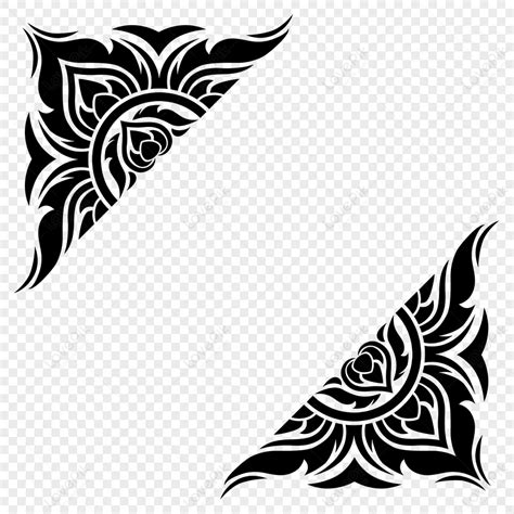 Thai Pattern Na Pattern Ng Dekorasyon Ng Sulok Abstract Na Hugis Malik Pandekorasyon Na Pattern