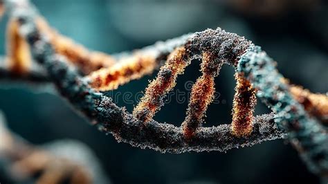 Close Up Of A Dna Double Helix Structure The Strands Are Composed Of Stock Illustration