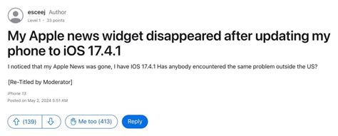 Apple News Widget Missing On Ios 17 4 1 Heres Why Thedroidwin