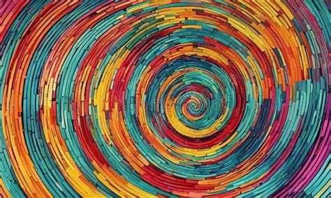 Spiral Pattern Composed Overlapping Concentric Circles In Various Vibrant Colors Creating