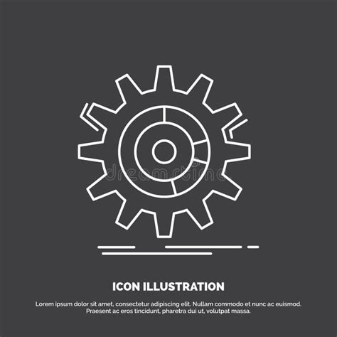 Setting Data Management Process Progress Icon Line Vector Symbol For Ui And Ux Website Or