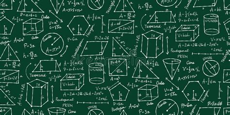 Mathematics And Geometry Figures And Formulas For School University And Training Stock