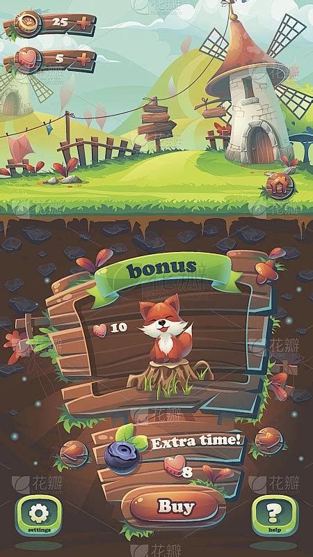 喂食狐狸的gui匹配3购买窗口素材 花瓣网