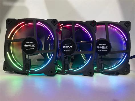 Inplay Aurora Tower Rgb Fan 3 In One Kit With Hub And Remote Argb Dual Sync Mode 1200 Rpm 12v