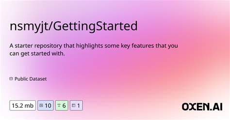 nsmyjt gettingstarted datasets at oxen ai